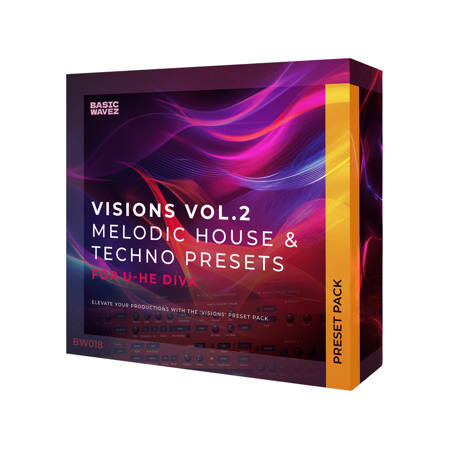 Visions Vol. 2 - Melodic House & Techno Presets for u-he Diva - Basic Wavez